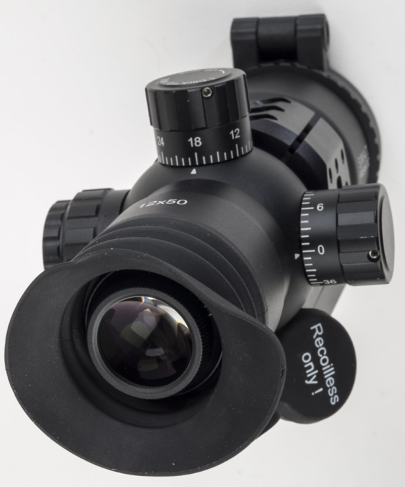 MTC SWAT 12x50 Prismatic - Short-eye relief scope. SCB2 reticle