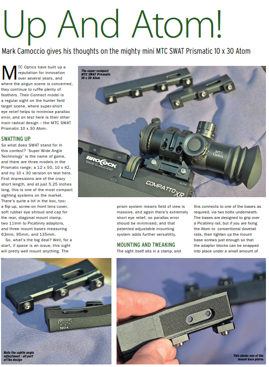 SWAT | PRISMATIC 10 x 30 ‘Atom’ – MTC Optics – Designed By Shooters ...